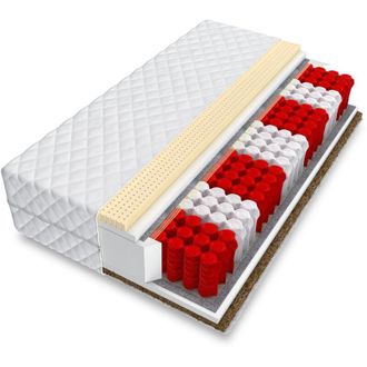 FDM Matratze forgia 9 Zonen 140 x 200 latex Kokos H3 H4 Taschenfederkern 19cm neu