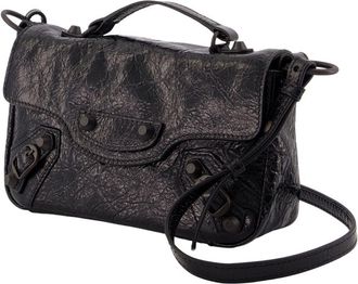 Balenciaga Womens Le City Nano Shopper Bag - Balenciaga Leather Black Lambskin Totes-Shopping-Bags