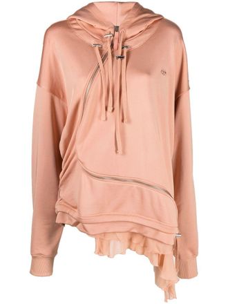 Diesel hoodie F-Banazip &agrave; design asym&eacute;trique - Tons neutres