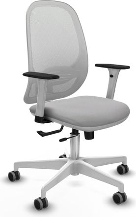 Piqueras y Crespo Cilanco B&uuml;rostuhl mit 1D-Armen, h&ouml;henverstellbare Lendenwirbelst&uuml;tze, ausgestattet mit Syncro/Translack und Schneideschaum, Wei&szlig;/Hellgrau