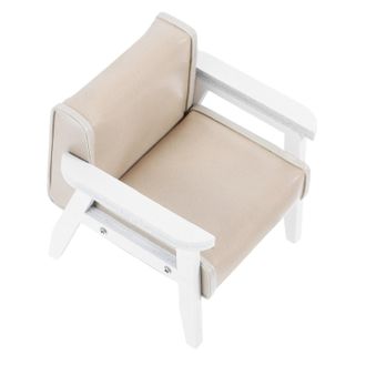 Garneck Maßstab Puppenhaus Möbel Mini Sessel Stuhl in Hellgrau Realistischer Vintage Couch ersatz für Wohnzimmer dioramen Pflegeleicht und Vielseitig für Krea