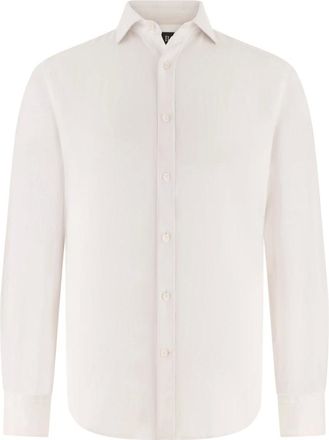 Boggi Milano Homme, Chemises, Blanc, Taille: 2XL Regular Fit Linen Shirt