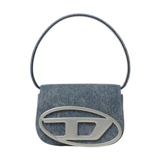 Diesel Femme, Sacs, Bleu, Taille: ONE Size Élégant Sac Pochette en Denim Logo Métallique