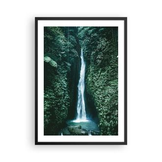 Arttor Wandposter Art Prints 50x70cm Poster Schwarzrahmen Tropen Wasserfall Dschungel K&uuml;che Wanddeko Bild Wand Kunstdruck Deko Wandbilder Dekoration Wohnzimm