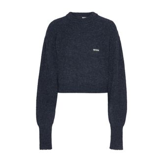 Rotate Dunkelblauer Rippstrickpullover Damen - - Knitwear - Damen - Blau - M