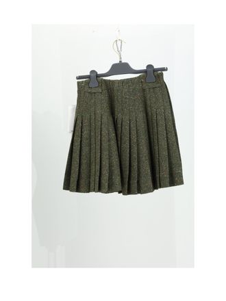 Dior Womens Skirt Green Tweed General Polyester