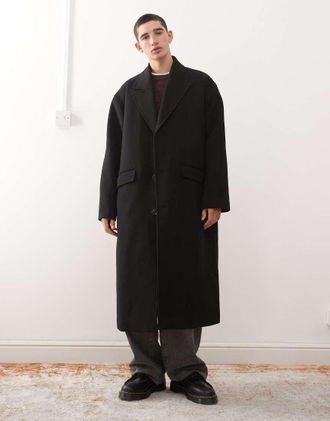 Weekday Manteau en laine mélangée - Noir