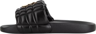 Burberry Homme, Chaussures, Noir, Taille: 42 EU Monogram Quilted Leather Slide