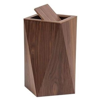 Generic Poubelle Poubelle cr&eacute;ative en forme de losange avec couvercle, corbeille &agrave; d&eacute;chets en bois &agrave; dessus pivotant avec seau int&eacute;rieur for salon, chambre &agrave; 
