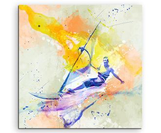 Paul Sinus Art Windsurfer II 60x60cm Wandbild SPORTBILD Aquarell Art tolle Farben