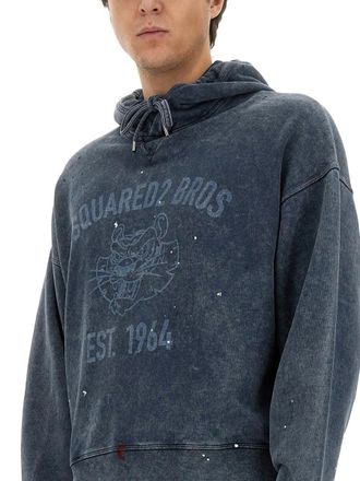 Dsquared2 Logo-Print Cotton Sweatshirt - Blue