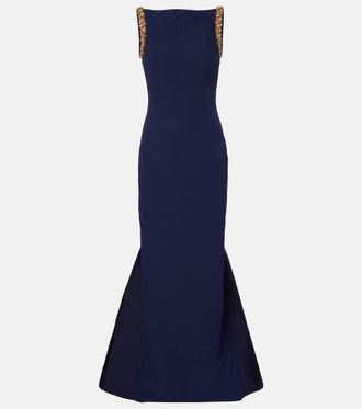 SAFiYAA Robe longue Sloane en crêpe à ornements