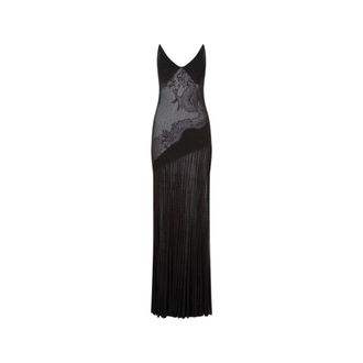 Roberto Cavalli Femme, Robes, Noir, Taille: 36 FR Long Dress With Dragon
