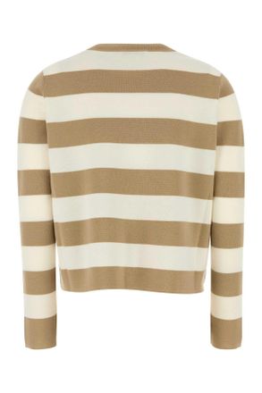 Max Mara Womens Embroidered Wool Viterbo Sweater Sabbia Exterior: Virgin Maglieria