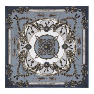 Dolce & Gabbana Seidentuch mit Markenprint - - Accessories - Damen - Blau - ONE SIZE