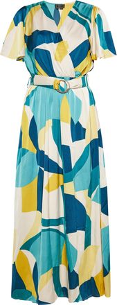 Faina Kleid Damen Blau Mehrfarbig