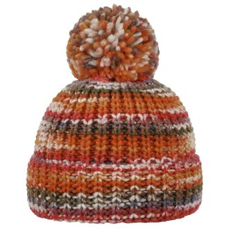 Lierys Finja Bommelm&uuml;tze Strickm&uuml;tze Damen Made in Germany Pudel-winterm&uuml;tze Schurwolle Beanie Herbst/Winter orange One Size