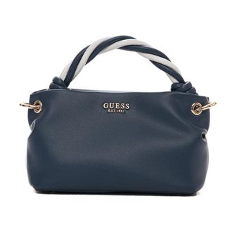 Guess Geflochtener Henkel-Schultertasche mit Logo - - Bags - Damen - Blau - ONE SIZE