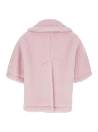 Max Mara Womens Cape Corvino Pink Fur Alpaca Coat