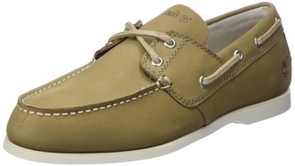 Timberland Cedar Bay 2 Eye Boat Shoe, Medium Beige Nubuck, 45.5