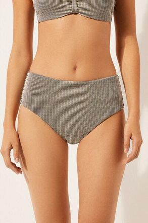 Calzedonia Bikinihose Mit Hohem Bund Golden Stripes Gelb