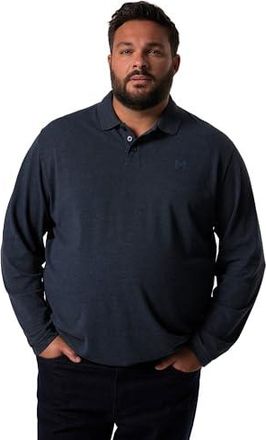 Men Plus Hommes Polo Men+ en Maille piquée, Ventre Confort et Manches Longues, Collection Basic - Jusquau 8 XL Bleu Marine 3XL 836274130-3XL