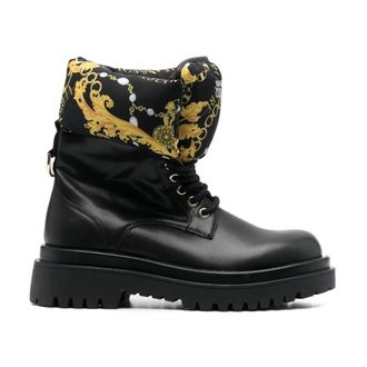 Versace Jeans Couture Schwarze Goldene Drew Booties - - Shoes - Damen - Mehrfarbig - 38 EU