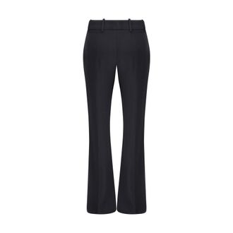 Alexander McQueen Flared Acetate Trousers - Black