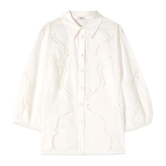 Oltre Sangallo Shirt - - Blouses & Shirts - Damen - Wei&szlig; - S