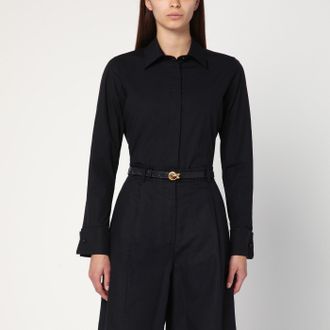 Max Mara Schwarzes Baumwollhemd mit Logo