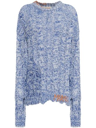 Marni pull &agrave; effet us&eacute; - Bleu