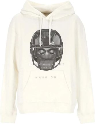 Ih Nom Uh Nit IH NOM UH Nit, Homme, Sweatshirts et sweats &agrave; capuche, Blanc, Taille: XL Sweat &agrave; capuche avec Imprim&eacute; Casque Futuriste