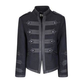 P.A.R.O.S.H. Braided Trim Military Jacket - - Jackets - Damen - Schwarzk - S