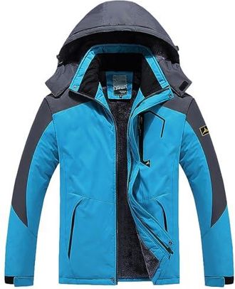 Generic Vestes dhiver pour homme avec capuche amovible - Doudoune matelass&eacute;e en polaire &eacute;paisse - Parka thermique imperm&eacute;able et coupe-vent pour la randonn&eacute;e,