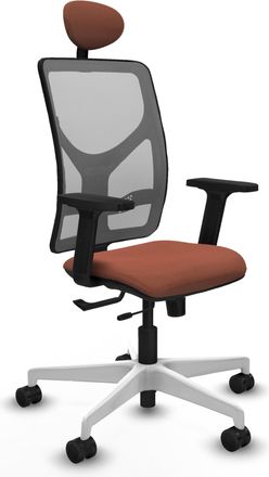 Piqueras y Crespo B&uuml;rostuhl aus Stoff mit 2D-Armen, h&ouml;henverstellbare Lendenwirbelst&uuml;tze und festes Kopfteil, ausgestattet mit Syncro/Traslack und Schneideschaum, Grau/