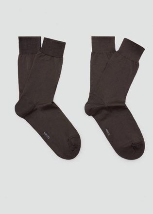 Mango 2er-Pack lange Baumwollsocken braun - Herren - 40-42 - MANGO MAN