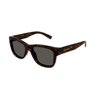Saint Laurent Klassische Havana Sonnenbrille mit grauen Gl&auml;sern - - Accessories - Damen - Braun - 54 MM