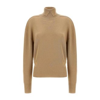 Burberry Femme, Pulls, Beige, Taille: 38 FR EKD Turtleneck Sweater