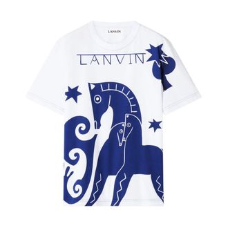 Lanvin Homme, Tops, Multicolore, Taille: L T-shirt &agrave; imprim&eacute; graphique