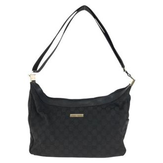 Gucci Pre-owned GG Canvas Leder Schultertasche - - Pre-owned - Damen - Schwarzk - ONE SIZE