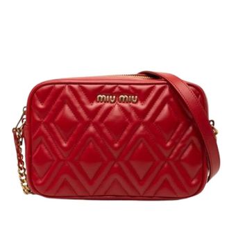 Miu Miu Sac bandouli&egrave;re matelass&eacute; en cuir Pre-owned - Femme - Pre-owned - Rouge - Taille: ONE Size