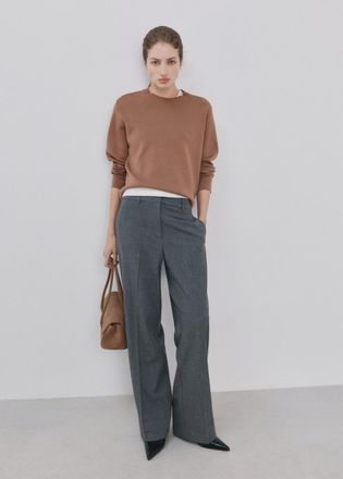 Mango Rundhals-Strickjersey mittelbraun - Damen - XXS - MANGO