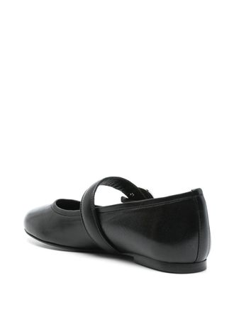 Coperni Logo-Buckle Leather Ballet Flat - Black