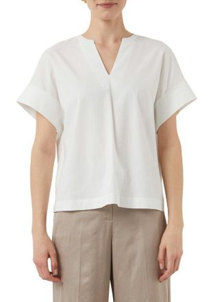 Comma T-Shirt mit geschlitztem Rundhalsausschnitt