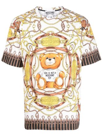 Moschino t-shirt imprim&eacute; &agrave; manches courtes - Blanc