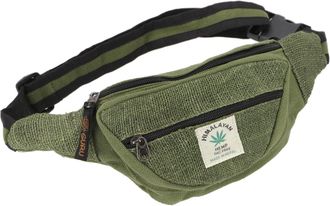 Guru Shop Praktische Hanf G&uuml;rteltasche, Ethno Bauchtasche, Sidebag - Olive, Unisex - Erwachsene, 15x20x8 cm