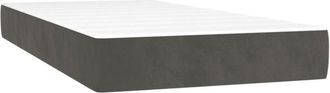 vidaXL Taschenfederkernmatratze Dunkelgrau 90x210x20 cm Samt - Vidaxl