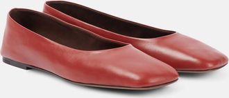 The Row Ballerines Square en cuir