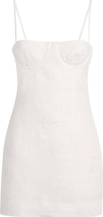 Sir. Sir the Label Alessandra Gathered Embroidered Linen Mini Dress Size XL