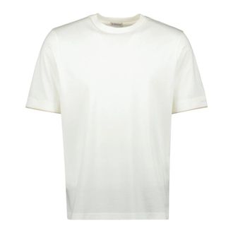 Moncler Wei&szlig;es T-Shirt mit Rand - - Tops - Herren - Wei&szlig; - M
